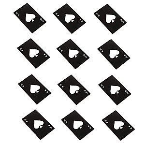 CheeseandU 12pcs Bottle Opener, Stainless Steel Spades A Creative Poker Shaped Casino Bottle Opener Suits for Wallet Beer Bottle Opener Beer Starter,Black