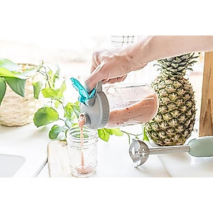 Mason Jars 32 oz (14pc Set) Multi-Purpose Wide Mouth Mason Jars 32 oz |Use Quart Mason Jars as Mason Jar Pitcher, Breastmilk Pitcher, 32 oz Mason Jars, Juice Pitcher or Canning Jars 32 oz -Leakproof