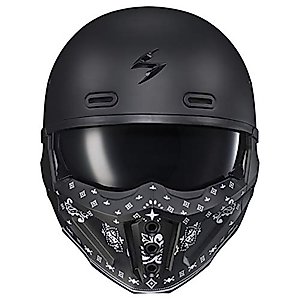 ScorpionEXO Covert X Optional Replacement DOT Approved Chin Cover for Covert X Helmets Mask Bandana (Matte Black)