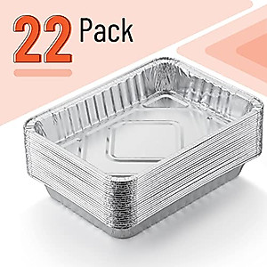 UNCO- Aluminum Drip Pans, 7.5” X 5”, 22pcs, Compatible with Weber Grills, BBQ Drip Pans, Grill Pans Aluminum, Disposable Aluminum Foil Grill Drip Pan, Grill Foil Drip Pan, Grill Drip Pan Liner