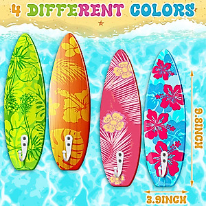 Sintuff 4 Pcs Pool Towel Hooks Wooden Ornament Hooks Hawaii Decorative Wall Hooks Towel Rack Hangers for Beach Swimming Pool Bathroom Bedroom Decoration (Hawaii Style)