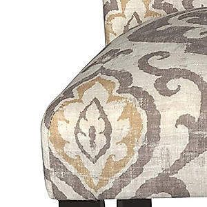 HomePop Parsons Classic Upholstered Accent Dining Chair, Set of 2, Taupe and Cream Medallion