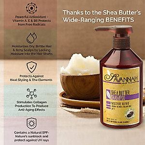 Savannah Hair Therapy Bundle - Shampoo and Conditioner Moisture Repair Treatment, Shea Butter, Cotton and Silk Protein for Dry and Damaged Hair. Sodium Chloride and Sulfate Free. 16.9 oz 500ml X 2