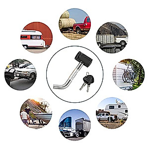 META Hardware Swivel Head Trailer Hitch Lock, Right Angle 1/2” and 5/8” Diameter Dual Bent Pin for Class I II III IV V Hitches, Anti-Theft Hitch Pin Lock Compatible with Tow Truck, Boat, Bike