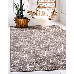 Unique Loom Uptown Collection by Jill Zarin Collection Geometric Modern Brown Area Rug (8' 0 x 10' 0)