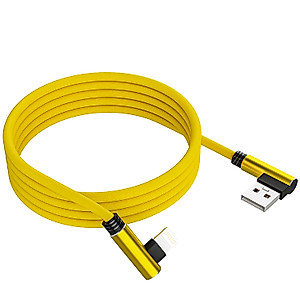 Ironten iPhone Lightning Charger, 1 Pack 6 Ft Yellow Apple MFi Certified Cable Nylon Braided Cable Fast Charging Cord Compatible with iPhone 14 13 12 11 Pro Max XR XS X 8 7 6 Plus SE iPad