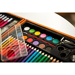 Qualtry Painting, Drawing & Art Supplies with Personalized Wooden Art Case for Kids 6-8 and 9-12 (Adventure Design) - Art Set, Paint Set, and Drawing Pencils Set for Boys and Girls