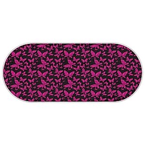 Tavisto Butterfly-Purple Fluffy Oval Shaggy Rugs for Bedroom Aesthetic Plush Floor Mat - Soft and Absorbent - Ideal for Living Room,Home Decor, and Playrooms