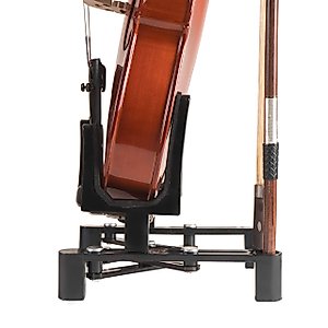 WESOLO Violin Stand Musical Instrument Stand with Bow Holder for Violin,Portable and Foldable (Black)