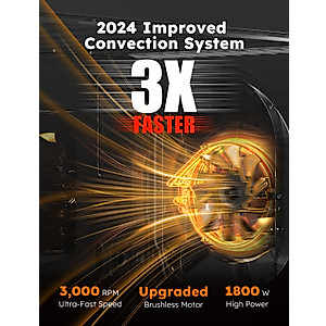 Nuwave Bravo XL Pro Air Fryer Toaster Oven with Grill Combo, 2024 New Ultra-Fast Convection System, 35% Crispier, 2X More Even, 142 Presets, 50-500F, Smarter Probe, PFAS Free, 30QT, Stainless Steel