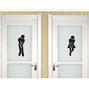 Bestjybt DIY Removable Washroom Toilet Bathroom WC Sign Door Accessories Wall Sticker Home Decor