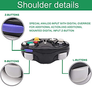 TOOPONE Wireless Gamecube Controllers, Classic Gamecube Wavebird Wireless wii Controller Remote Gamepad Joystick for Nintendo Gamecube Console, Compatible with Wii (Black and White)