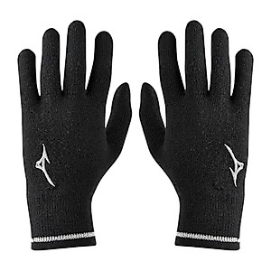Mizuno Standard Breath Thermo Knit Gloves, Black, Large-X-Large