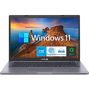 ASUS 14" VivoBook Laptop with Fingerprint Reader & Backlit Keyboard, FHD Display, Intel Core i3-1115G4, 12GB RAM, 512GB SSD, Webcam, HDMI, USB-C, Wi-Fi 5, Windows 11 Home, Grey