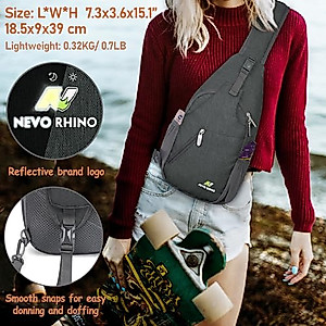 N NEVO RHINO Crossbody Sling Backpack Cross Body Bags for Women Small Sling Chest Bag Shoulder Backpack Travel Hiking Daypack