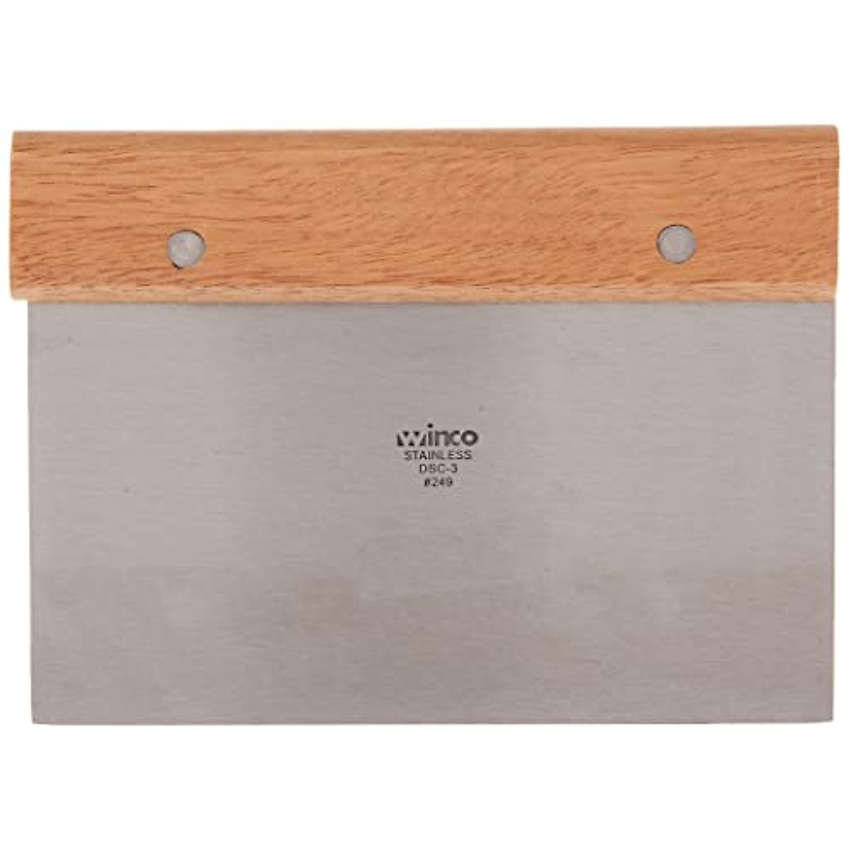 Winware Stainless Steel Dough Scraper with Wood Handle