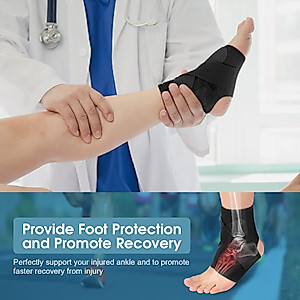 Ankle Brace, Breathable Neoprene Ankle Support Sleeve Adjustable Compression Ankle Brace Wrap Strap Ankle Protector for Sports Protect, Injury Recovery, Joint Pain, Achilles Tendon