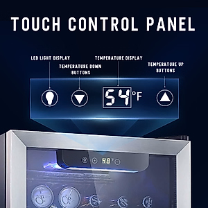Antarctic Star Wine Cooler, 120 Can Beverage Refrigerators for Soda Beer, Mini Fridge with Glass Door, Freestanding Wine Cellar for Bedroom Office Bar, Digital Temperature Control, 3.2 Cu.Ft.