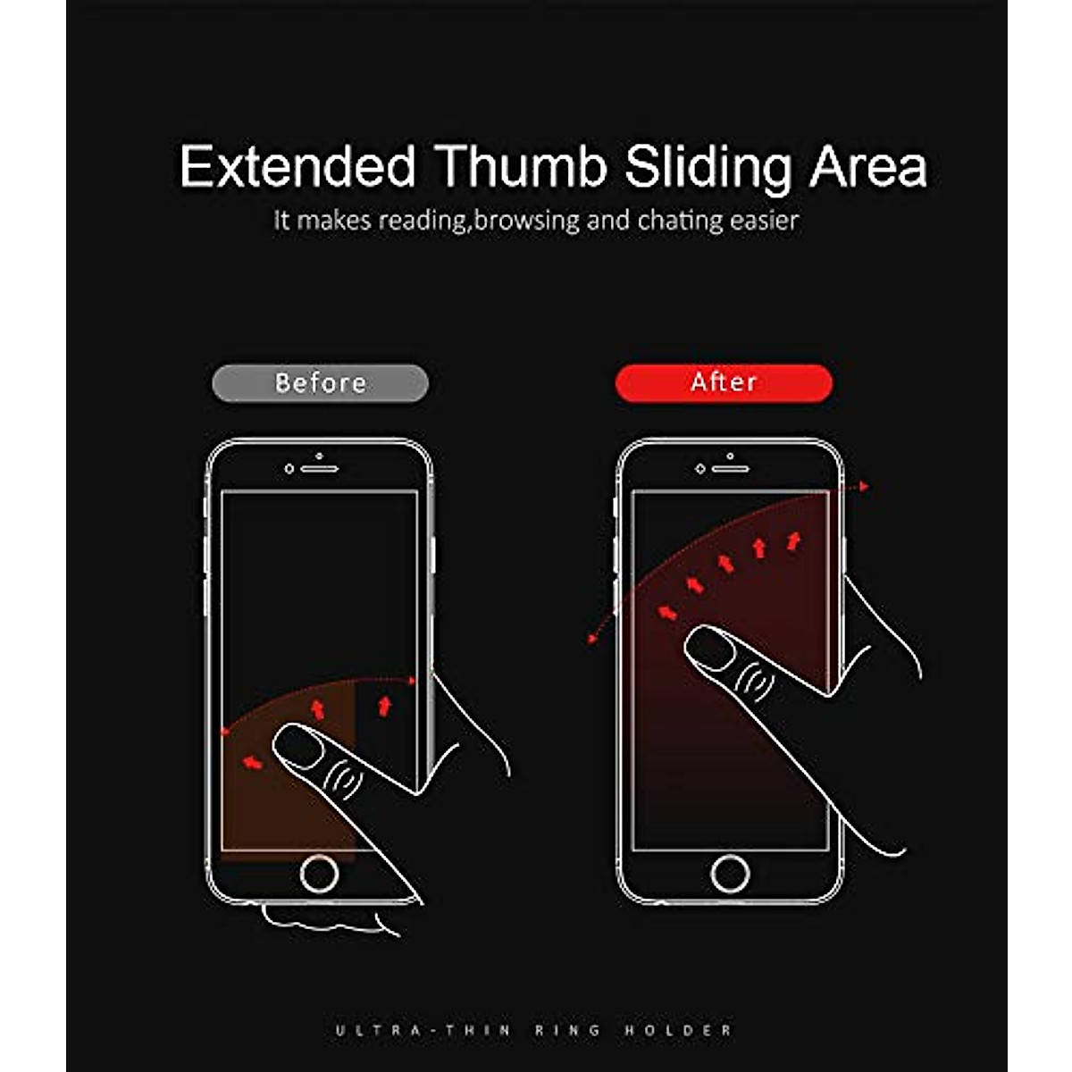 World's Slimmest Phone Ring Holder,Attom Tech Ultra Thin Cell Phone Ring Stand Magnetic Car Mount Hook Matte Center Compatible for iPhone X 8 7 Plus 6S 6 5s 5 SE,Galaxy S8 S7 S6 Edge,Note (Black)