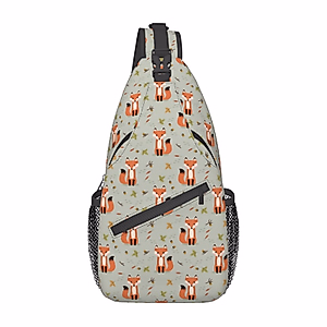 Cute Fox Sling Backpack, Multipurpose Crossbody Shoulder Bag Travel Hiking Daypack For Men Women