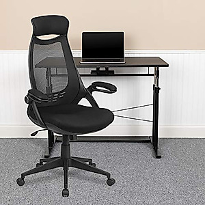 Flash Furniture Ivan High Back Black Mesh Executive Swivel Office Chair with Flip-Up Arms