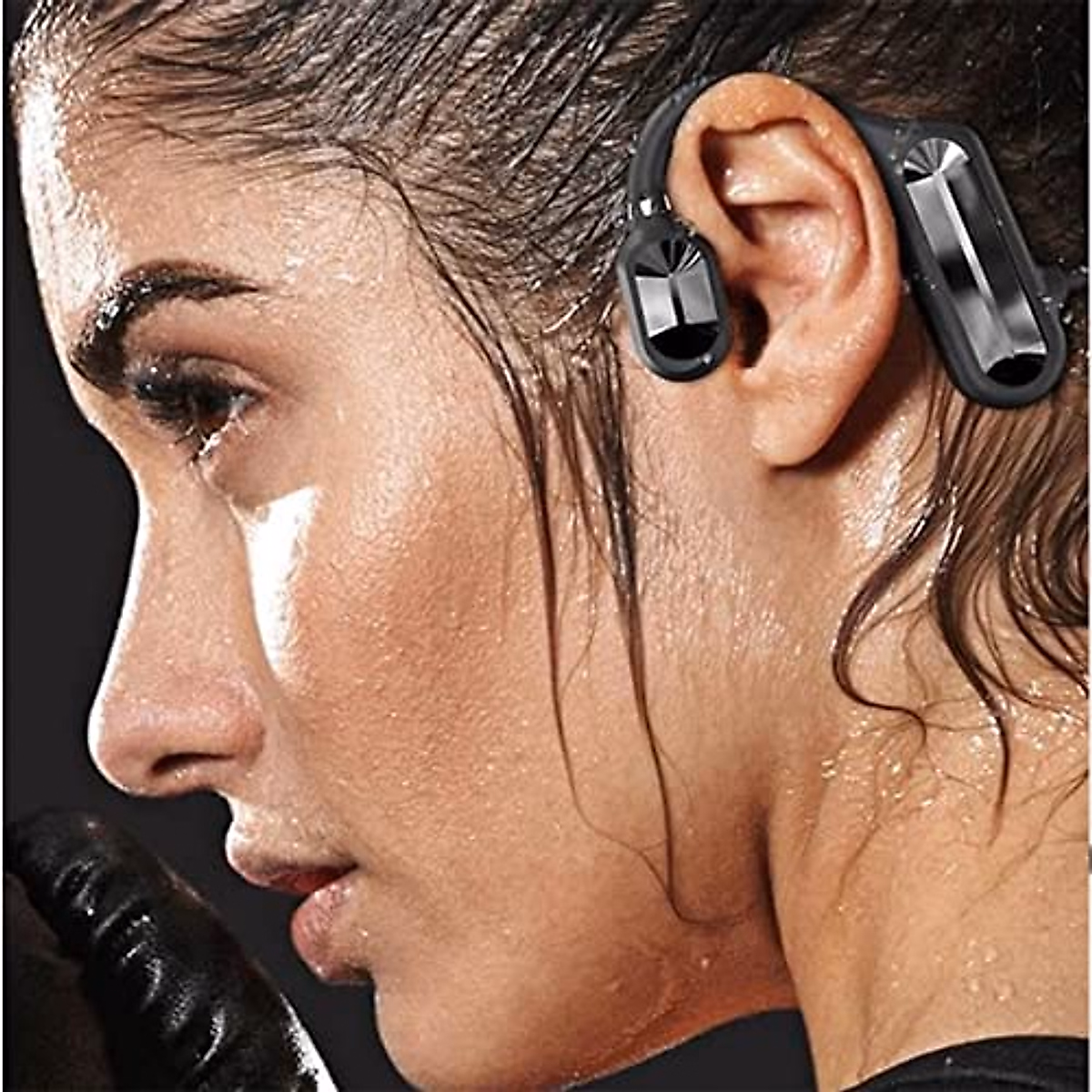 Bone Conduction Headphones Wireless Bluetooth Sports, Waterproof Bose Sport Open Ear Headphones, Built-in Mic Ear Clip Headset for Running Workouts Driving (Black)