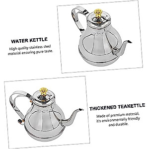 Stainless Steel Teapot Whistling Tea Kettle Stainless Steel Portable Water Kettle Expresso Coffee Goose Neck Stovetop Kettle Coffee Maker Tea Pot Heating Teakettle For Gas Stove Spout