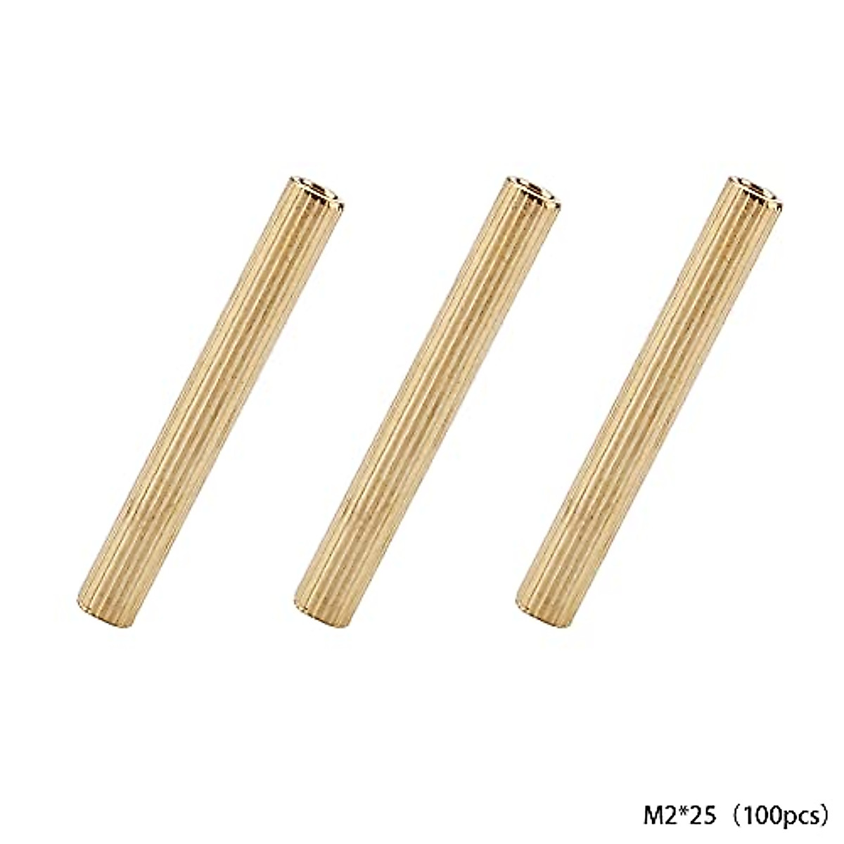 100Pcs Male Hex Brass PCB Motherboard Spacer Standoff, Computer Case M2 Single Head Male Brass Standoff Fastener Accessory for Computer Main Board(M2*25)