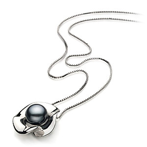 Rocio Black 9-10mm AA Quality Freshwater 925 Sterling Silver Cultured Pearl Pendant For Women