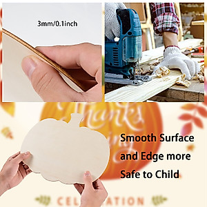 12 Pieces Large Wooden Pumpkin Cutouts 11 Inches Unfinished Wood Craft Cutout Blank Pumpkin Shape Cutout for Halloween Fall Thanksgiving Party DIY Craft Decoration Supplies