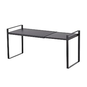 Stackable Cabinet Shelf Organizers, Expandable Kitchen Countertop Organizer - Multi-Functional Cabinet Shelves, Heavy Duty Non-Slip Shelf Riser for Kitchen Pantry, Bathroom, Bedroom Organization