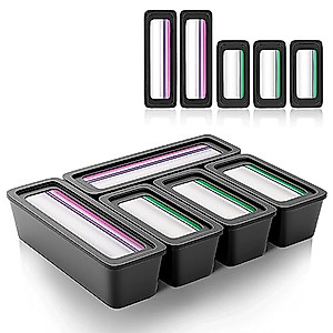 Freshmage Ziplock Bag Organizer Storage for Kitchen Drawer organizer, 5 in 1 Plastic Bag Holder Dispenser Can Be Assembled at Will, Compatible with All Brands and Sizes