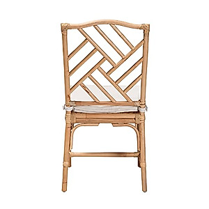 Baxton Studio Rio Modern Bohemian Natural Brown Rattan Dining Chair