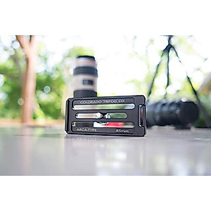 Colorado Tripod Arca Plates 85mm Universal Arca Swiss Quick Release Plate for Tripod Ball Head with Hand-Adjustable Stainless Steel Screw & Removable Rear Stopper - Black Color