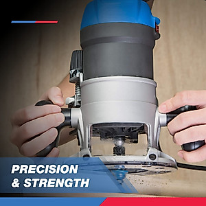 HILTEX 10100 Tungsten Carbide Router Bits, 15 Piece Router Bit Set, 1/4” Router Bit Shank Tungsten Carbide Router Bits, Chamfer Router Bits for Woodworking on Wood , Blue