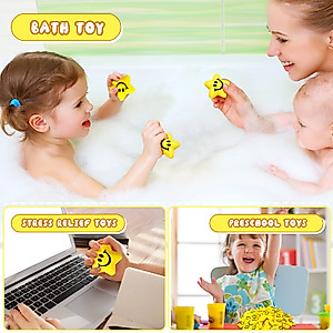 Jerify 60 Pieces Star Smile Face Stress Balls Bulk for Kids Mini Foam Smile Ball Stress Relief Toys for Classroom Exchange Gifts Classroom Prizes School Carnival Reward Party Favors Fillers