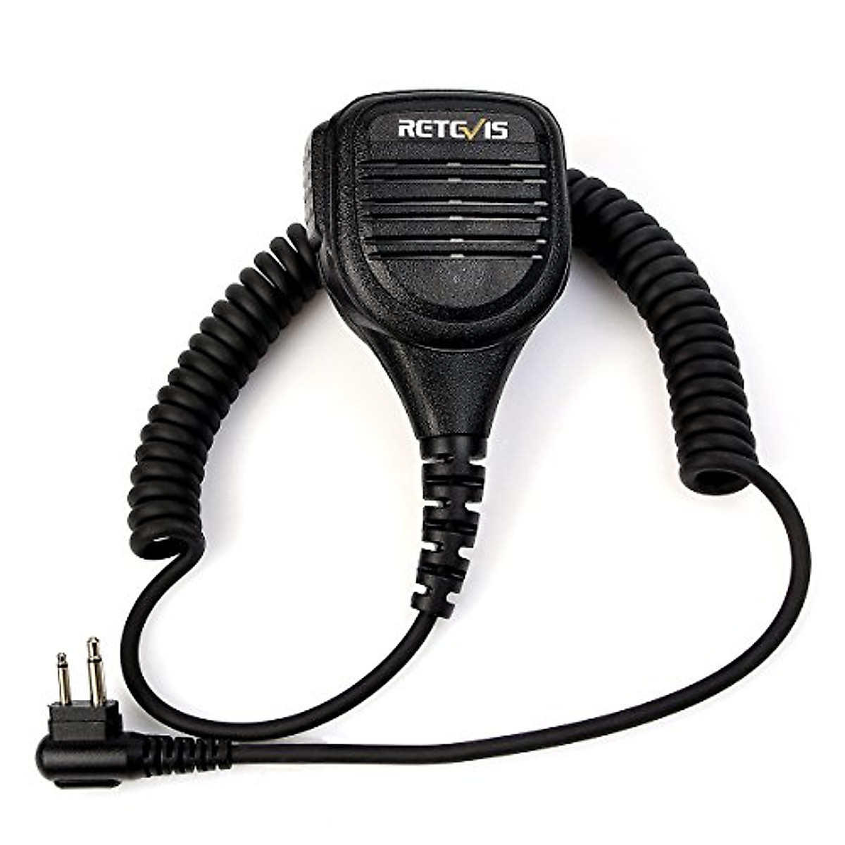 Retevis 2 Pin Two Way Radio Shoulder Speaker Mic with 3.5mm Audio Jack,Compatible with Motorola CP200 GP200D RMU2040 RDU4100 GP88S CP250 P040 EP450 MagOne A8 HYT TC500 Handhled Walkie Talkie(1 Pack)