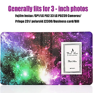 BigTrend 2x3 Inch Photo Paper Film Album Set for Fujifilm Instax Mini Camera, Polaroid Snap, Z2300, SocialMatic Instant Cameras & Zip Instant Printer (Starry sky-4, 64 Pockets)