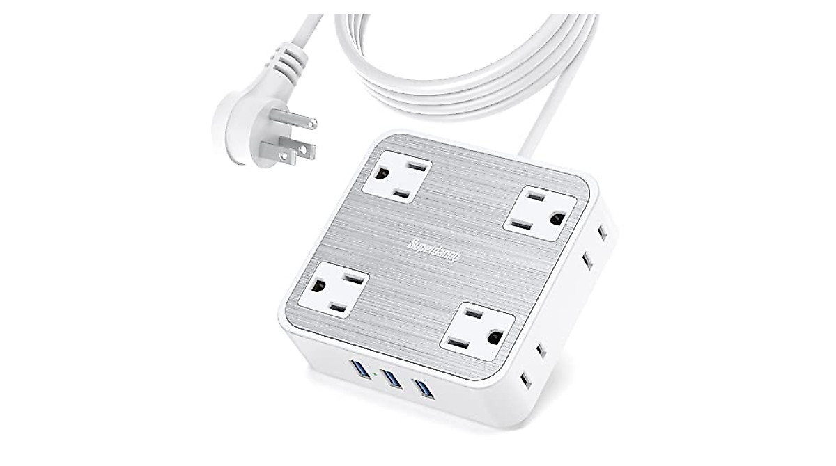 SUPERDANNY Surge Protector with USB - Compact and Safe