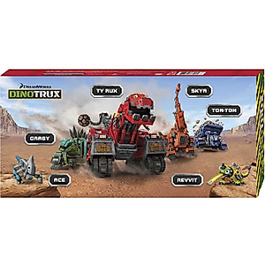 Mattel Dinotrux Multipack with 6 Character Toy Cars, Half Dinosaur & Half Construction Vehicle, Includes Ty Rux, Ton-Ton & Skya