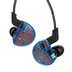 2018 Newest KZ ZS10 4BA with 1 Dynamic Hybrid 10 Driver in Ear Earphone HiFi DJ Monito Running Sport Earphone Earplug Headset (Without Mic, Blue)