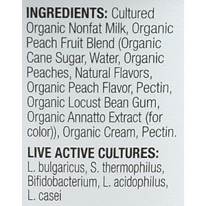 CLOVER SONOMA Organic Yogurt, Lowfat Peach, 6 Oz