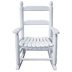 Rockingrocker - K079WT Durable White Child’s Wooden Rocking Chair/Porch Rocker - Indoor or Outdoor - Suitable for 3-7 Years Old