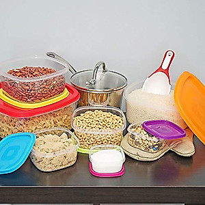 Rectangle Food Storage Containers, Set of 7 - Southern Homewares - Colorful Rectangle Holders w/Snap-On Lids