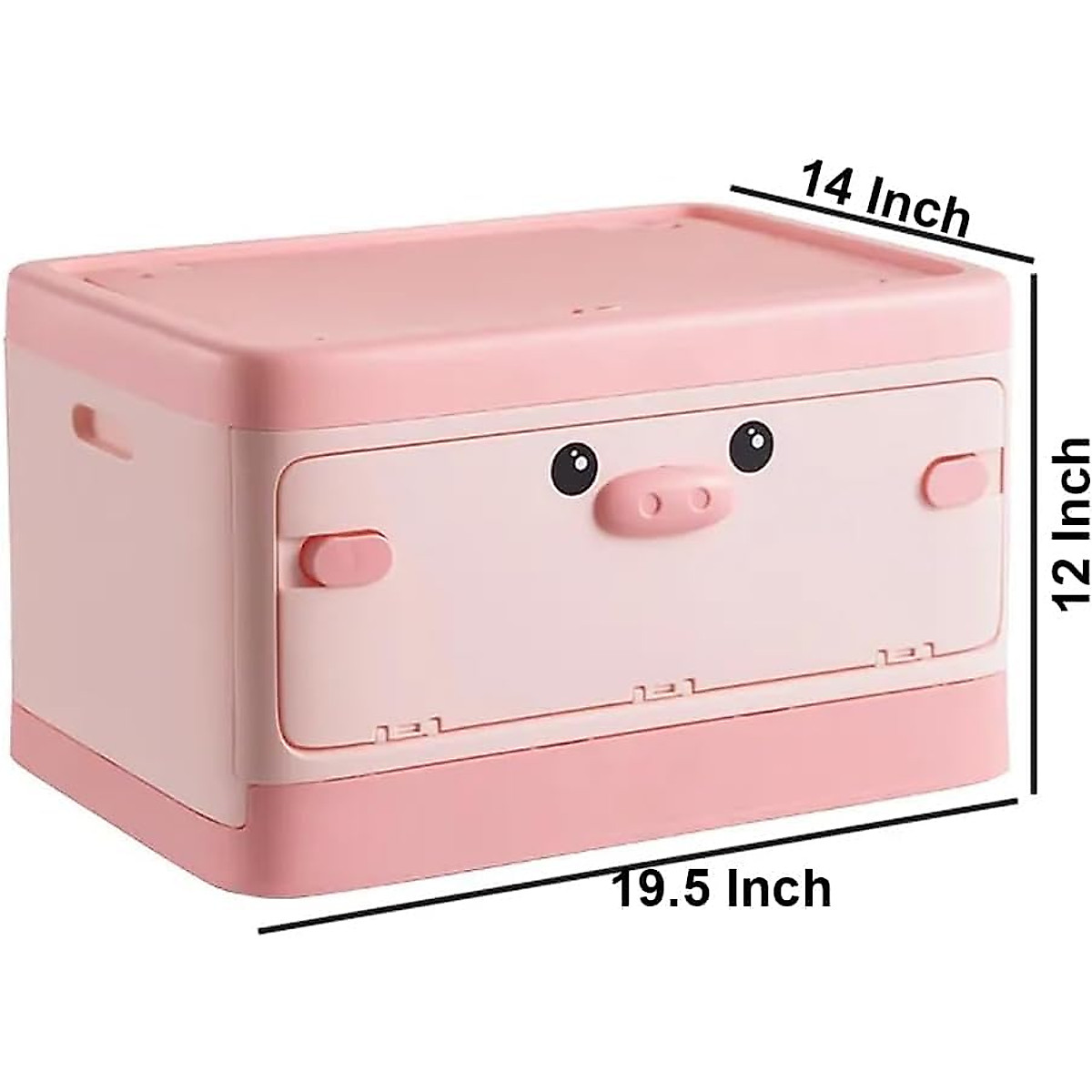 hawkrise Foldable Animal Shape Kids Toy Organizer with Stackable Design and Open Lid – Versatile Storage Solution for Toys, Clothes, Snacks, and Books (Pig)