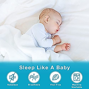 Full Size Mattress Protector, Waterproof Breathable Noiseless Full Size Mattress Pad with Deep Pocket for 6-16 inches Mattress, White