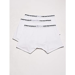 Emporio Armani Men's Cotton Boxer Briefs, White, Medium