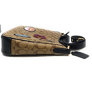 Coach Women's Ellie File Bag (Signature Canvas - Disco Patches - Khaki)