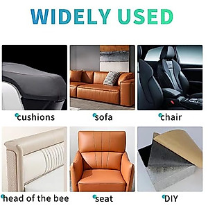 YRTVNOO Premium Self-Adhesive Leather Repair Patch - 35x79 Inches, Waterproof & Durable Leather Repair Tape - Ideal for Furniture, Car Seats, Sofas, Chair - DIY Vinyl Leather Patches Kit, Black