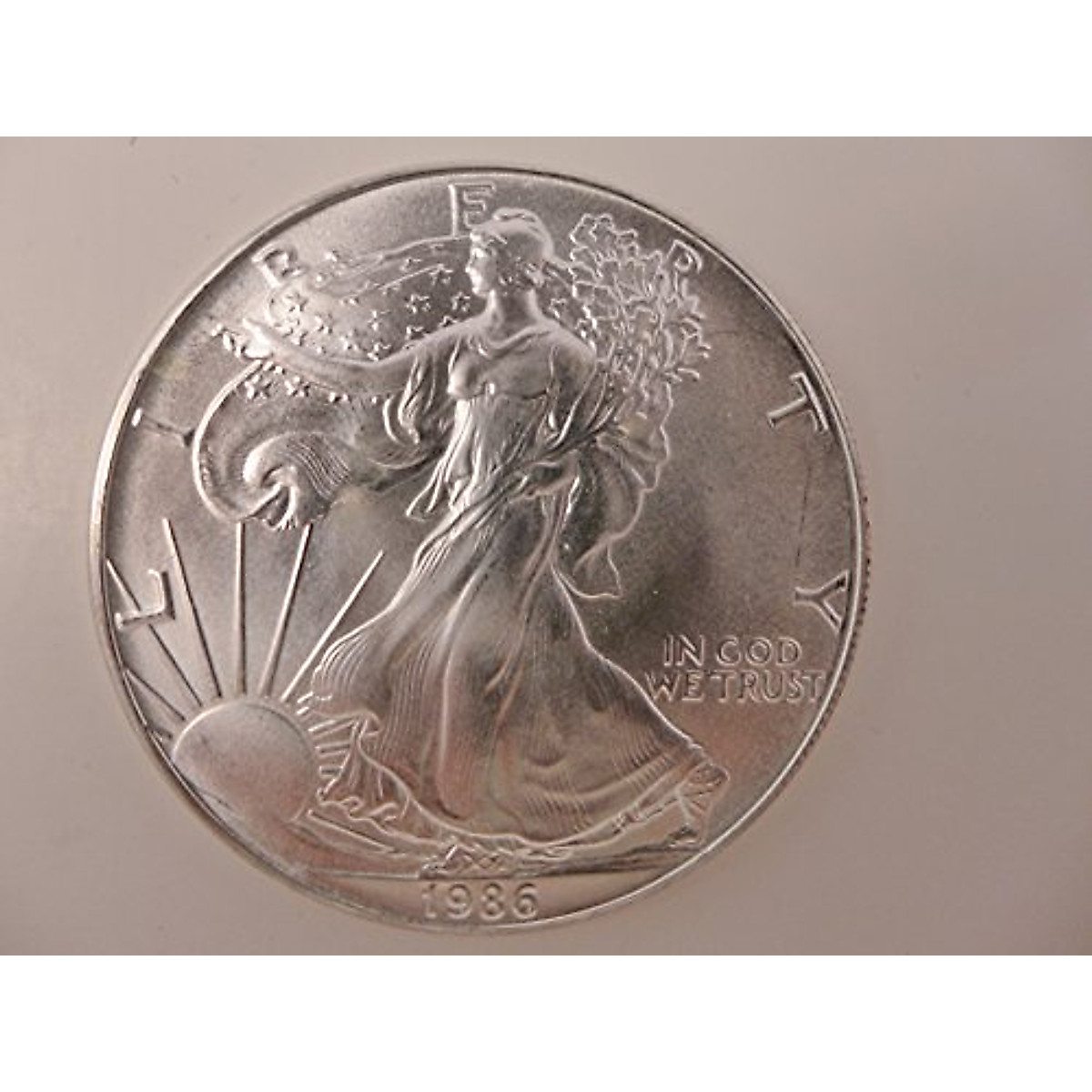 1986 American Eagle 1 oz. Silver Minor Spots/Toning First year of issue. Dollar Brilliant Uncirculated